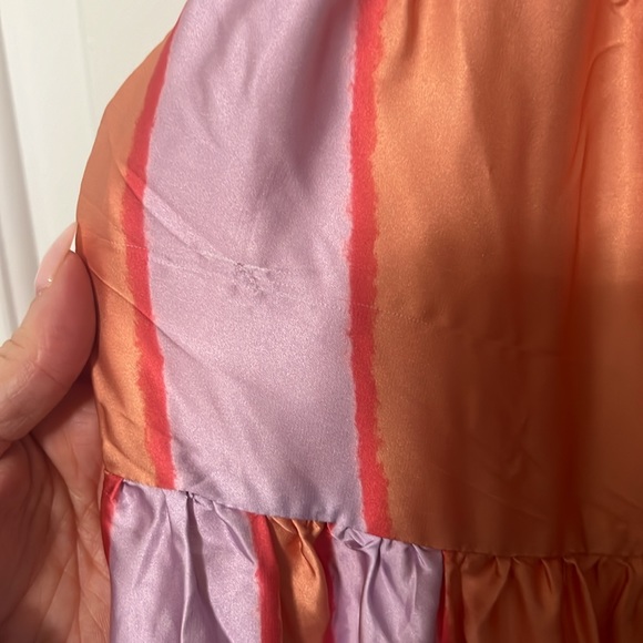 Dresses | Peach Pink Colorblock Square Neck Sleeveless Tiered Dress ...